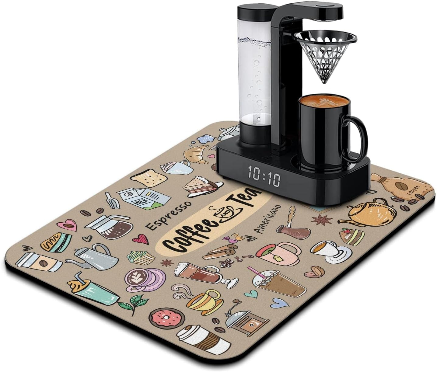 Fun Coffee Mat 24inx18in,Coffee Bar Mat for Countertops,Absorbent Hide ...