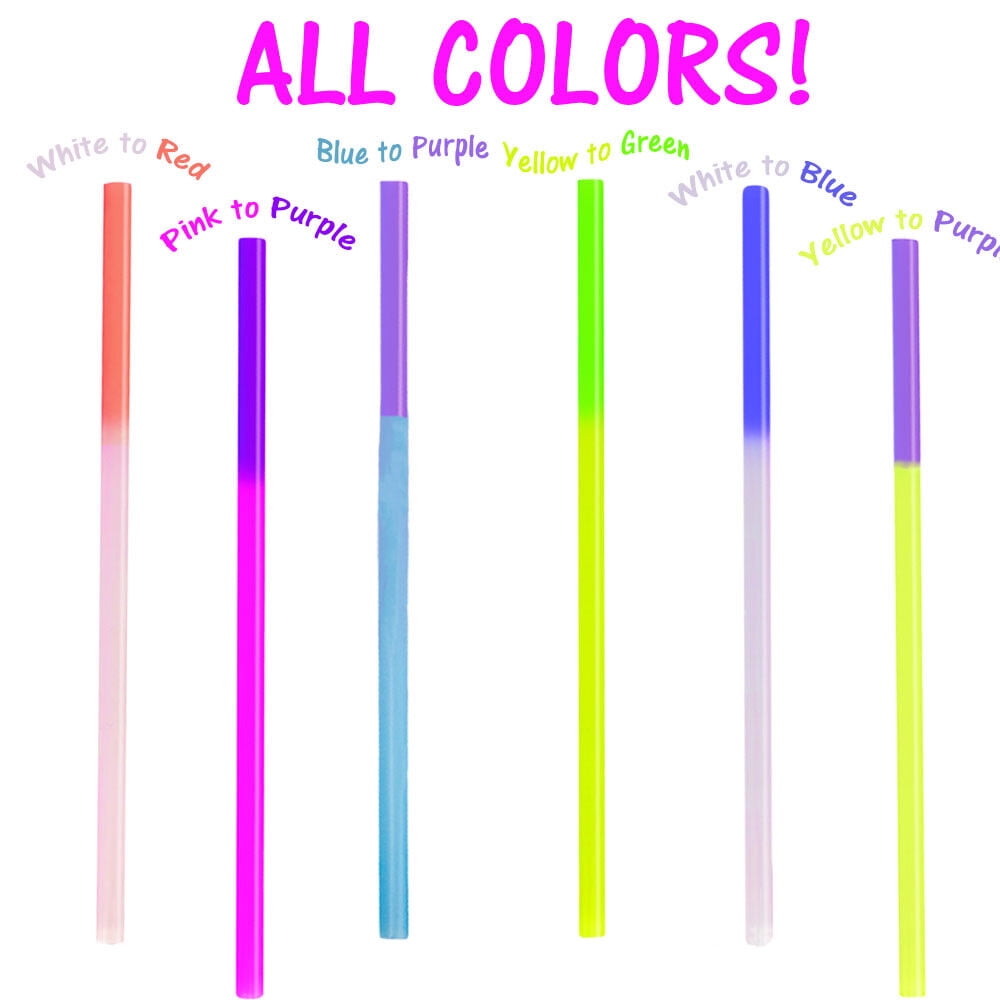 Fun Color Changing Party Straws! Reusable, Recyclable Smoothie Plastic ...