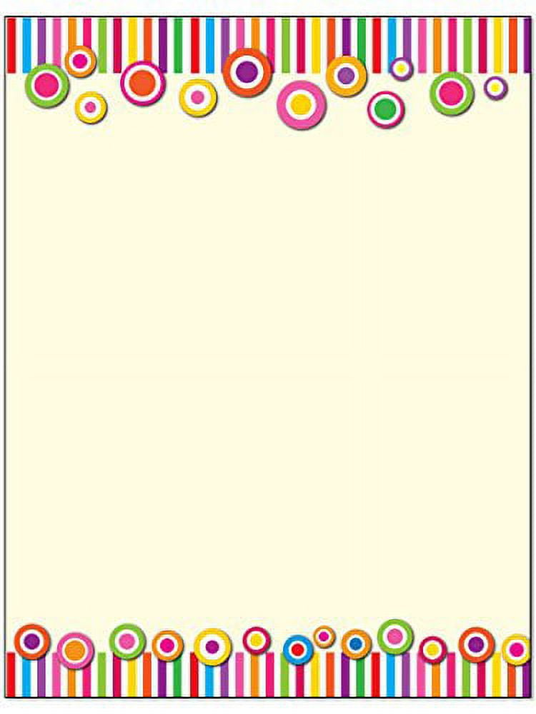 Fun Colorful Border Stationery - 8.5 x 11-60 Letterhead Sheets - Border ... Fun Colorful Border Stationery - 8.5 x 11-60 Letterhead Sheets - Border ...