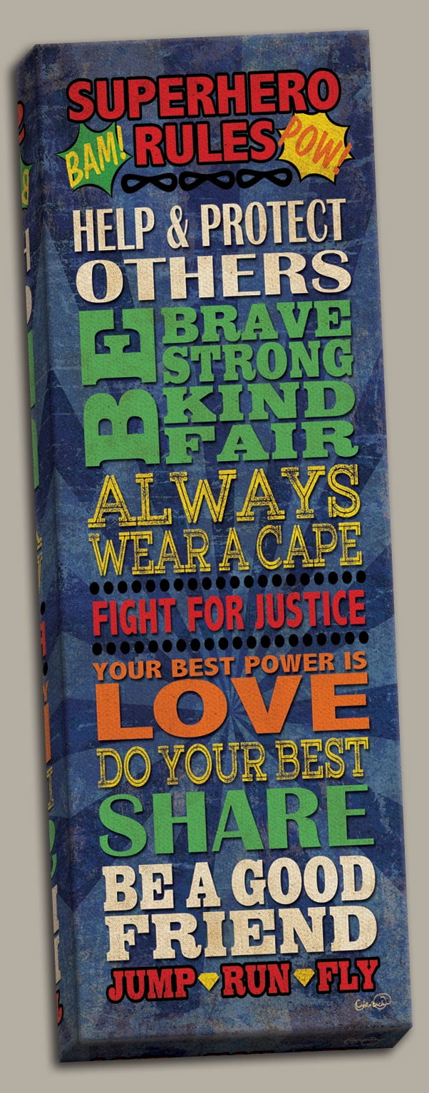 Fun Colorful Popular Superhero Rules Poster Print; Great for a Childs ...