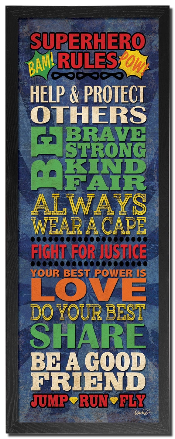Fun Colorful Popular Superhero Rules Poster Print; Great for a Childs ...