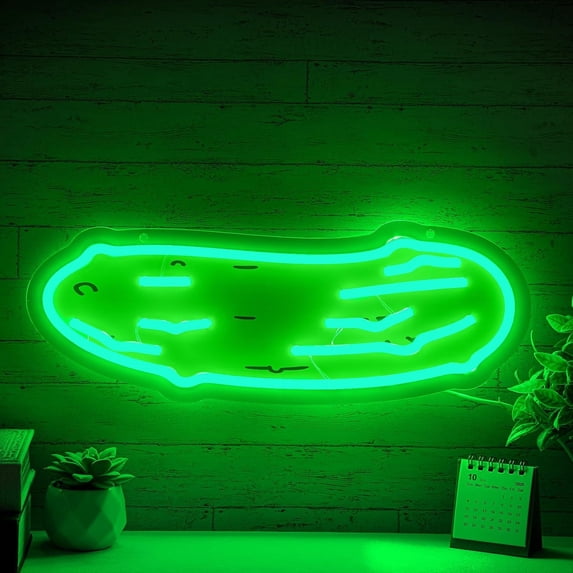 Fun Cucumber Neon Sign Cucumber Neon Light for Wall Decor Light up Bar ...