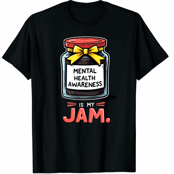 Fun Cute Mental Health Awareness Graphic Black T-Shirt for Men and ...