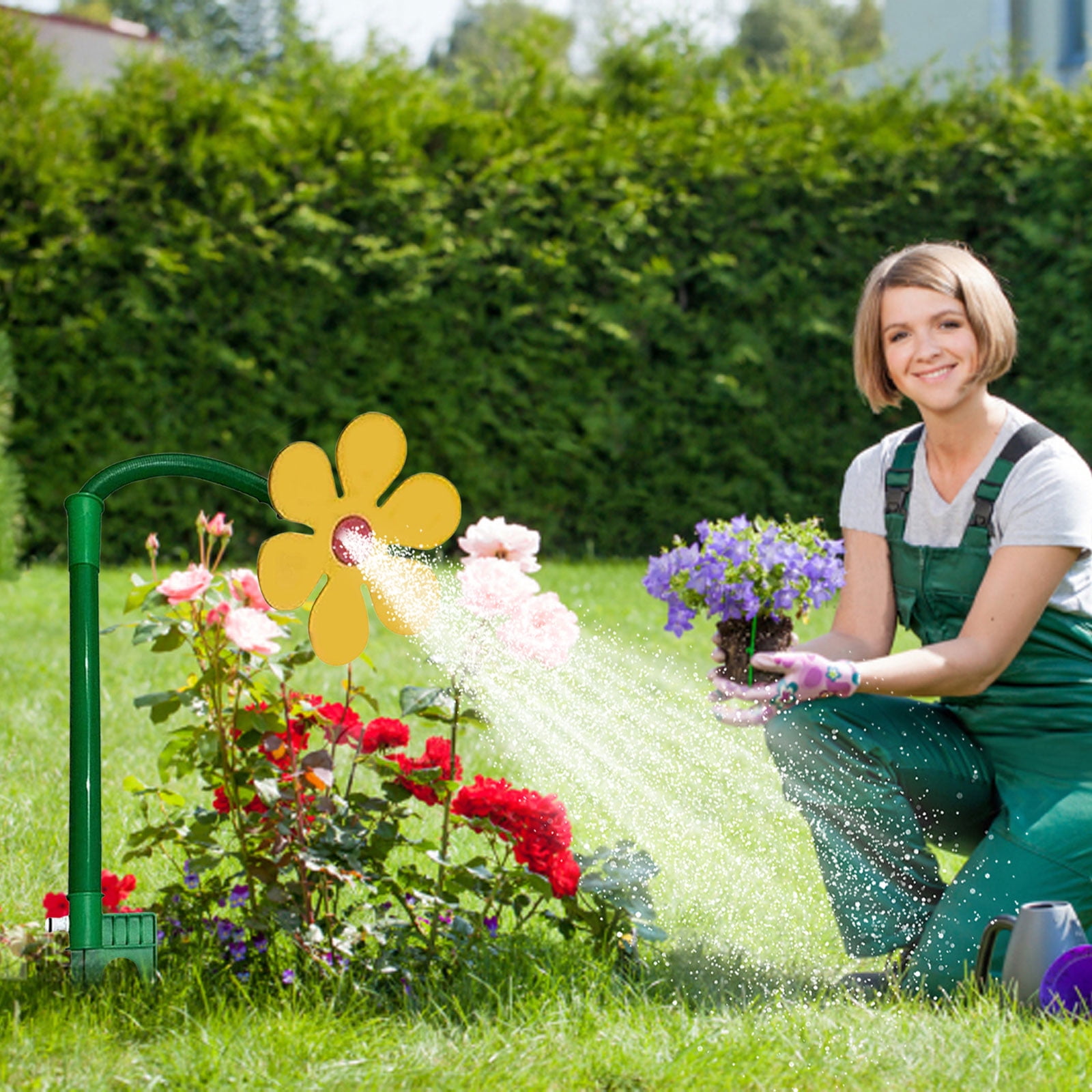 Fun Dancing Crazy DaisySprinkler Shaped Garden Sprinkler 360° Rotating ...