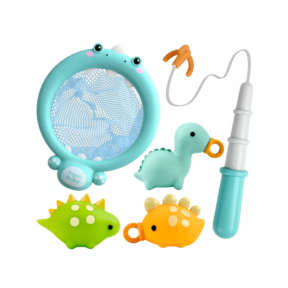 Fun Dinosaur Fishing Game for Kids – 4PCS Magnetic Floating Bath & Pool ...
