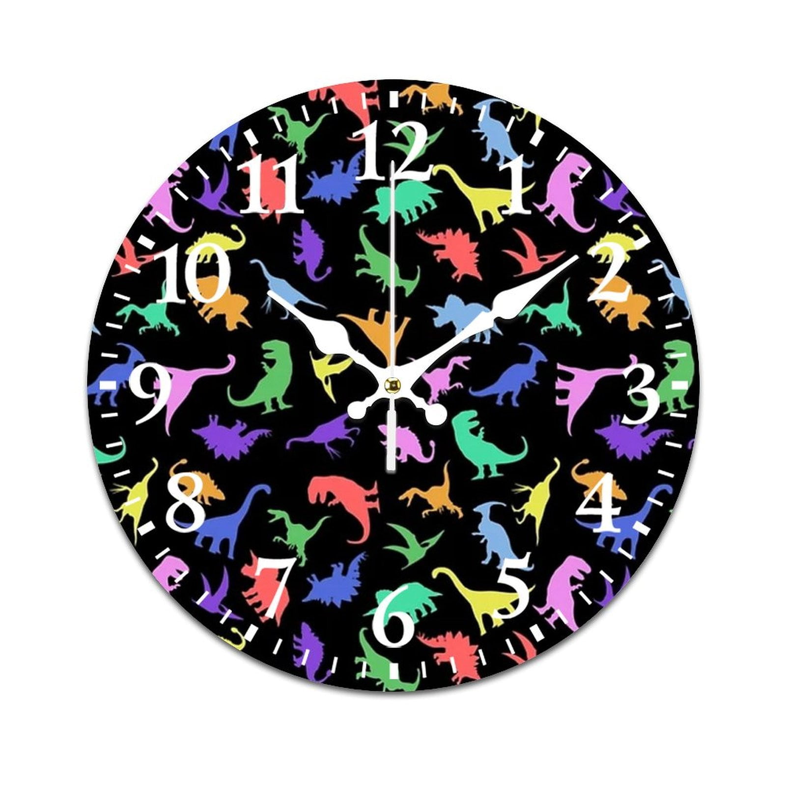 Fun Dinosaur Pattern Wall Clock Modern Design Clocks Wall Hanging Home ...