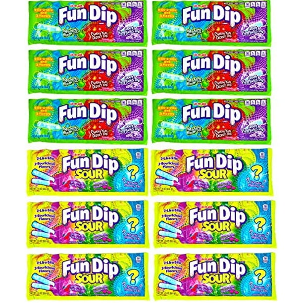 Fun Dip Candy Bulk Variety Pack 1.4 Ounce - Sour And Classic Fun Dip ...
