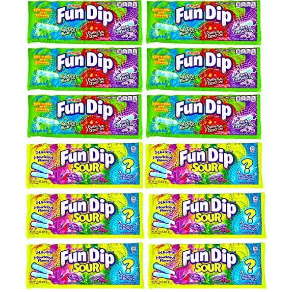 Fun Dip Candy Bulk Variety Pack 1.4 Ounce - Sour and Classic (Pack of ...