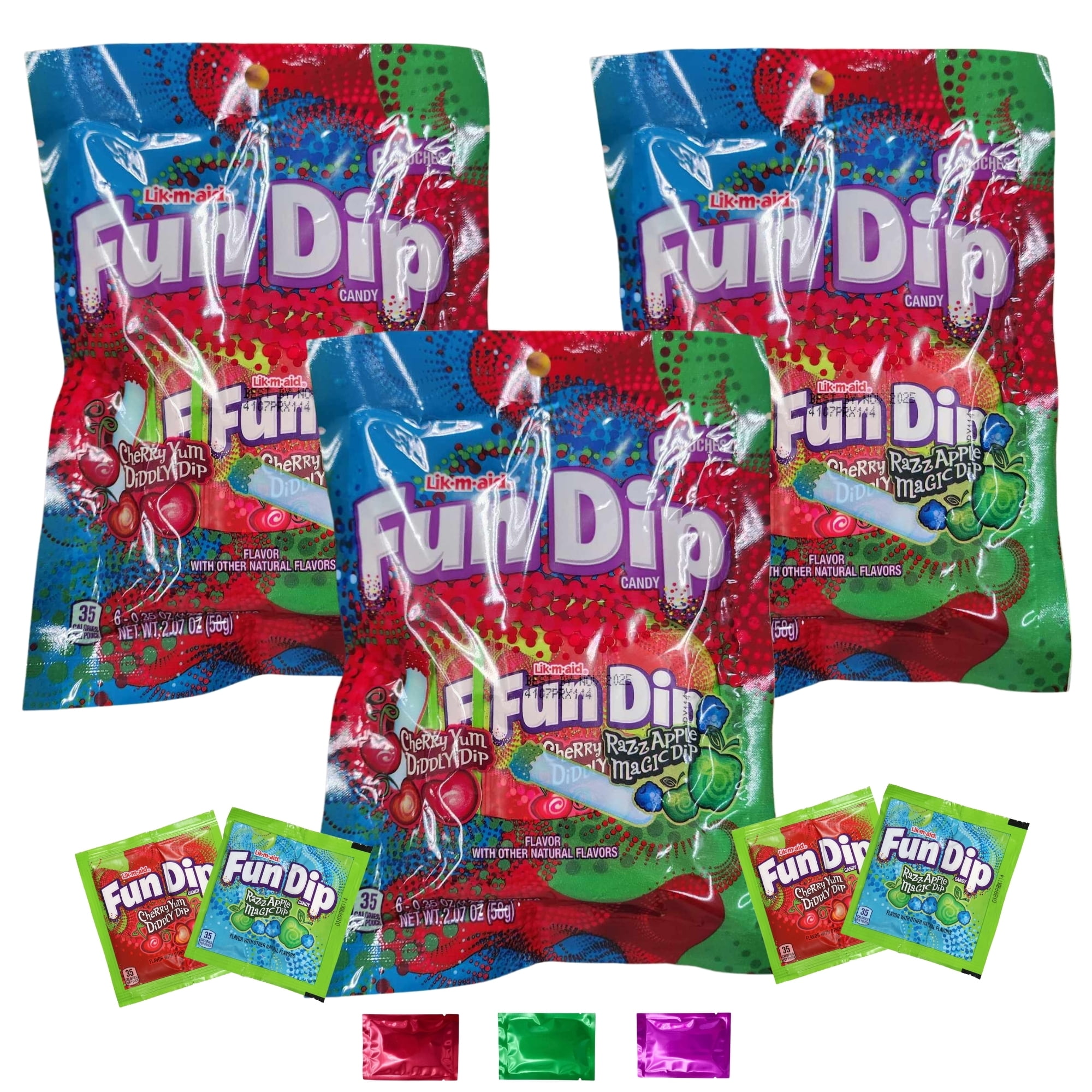 Fun Dip Candy Cherry Yum & Razz Apple Flavors, Party Favor Stocking ...