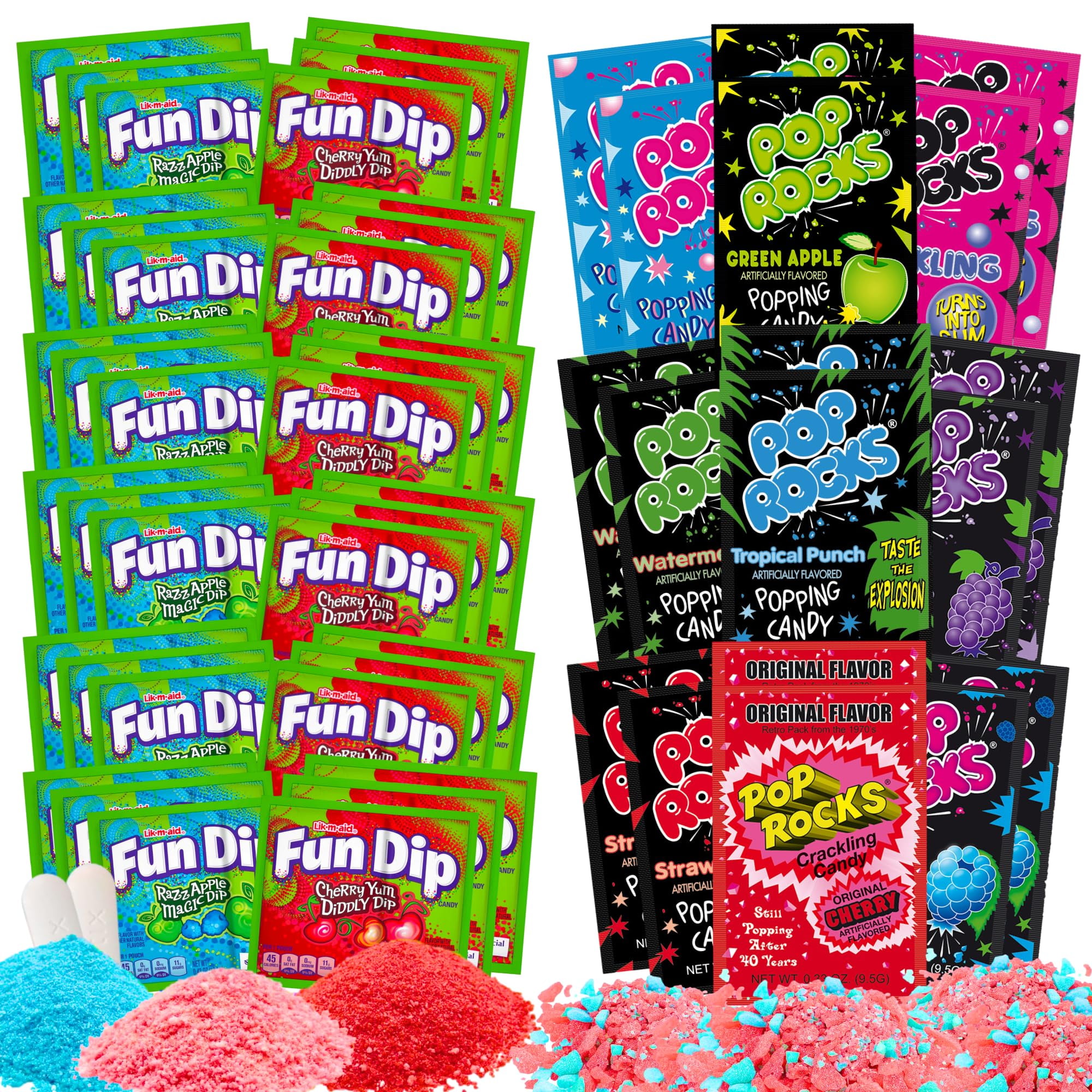 Fun Dip, Pop Rocks Variety Pack - Nostalgia Candy Sampler - Includes ...