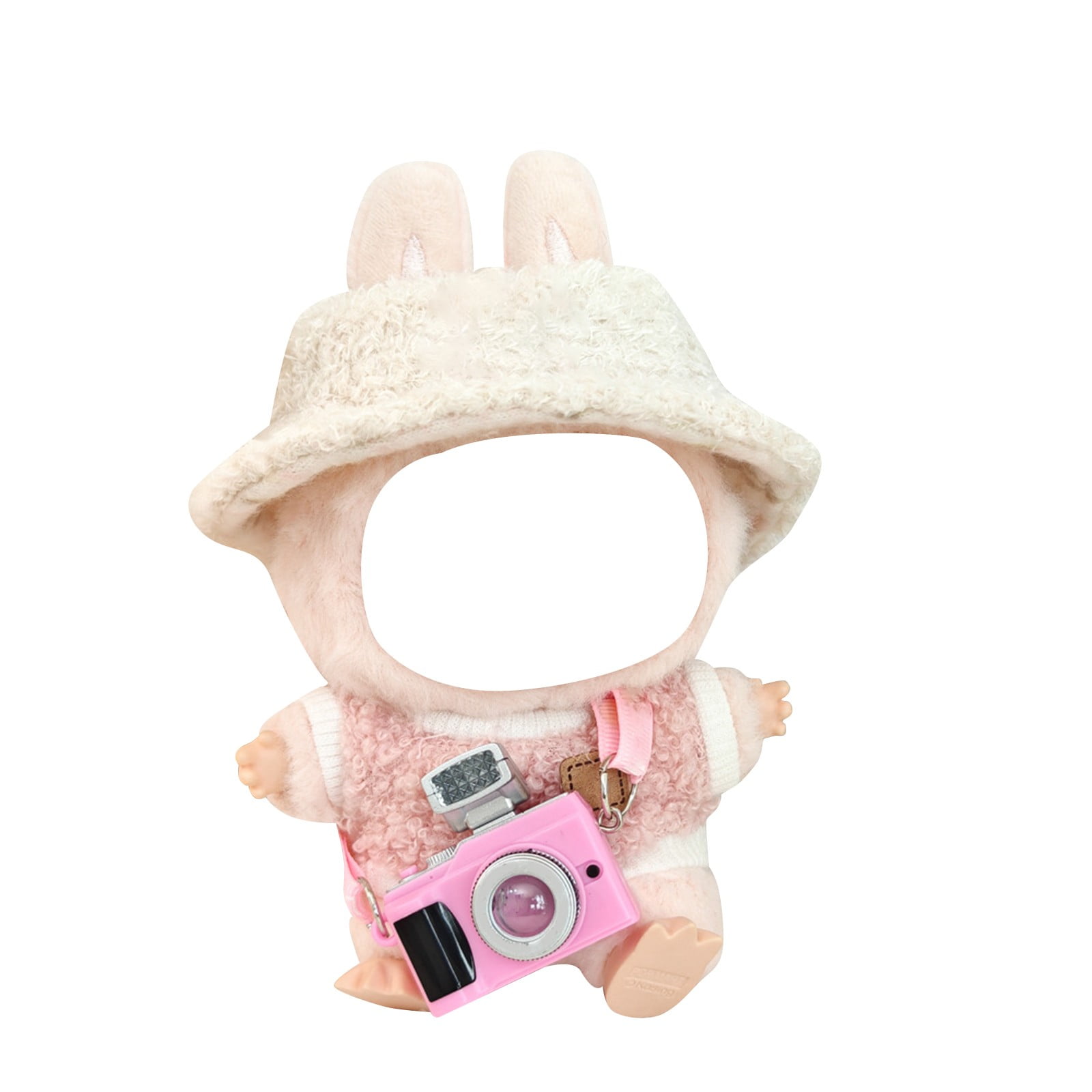 Fun Dolls Clothing: Pink Smile Loop Fleece + Pink Heart Hat + Pink ...