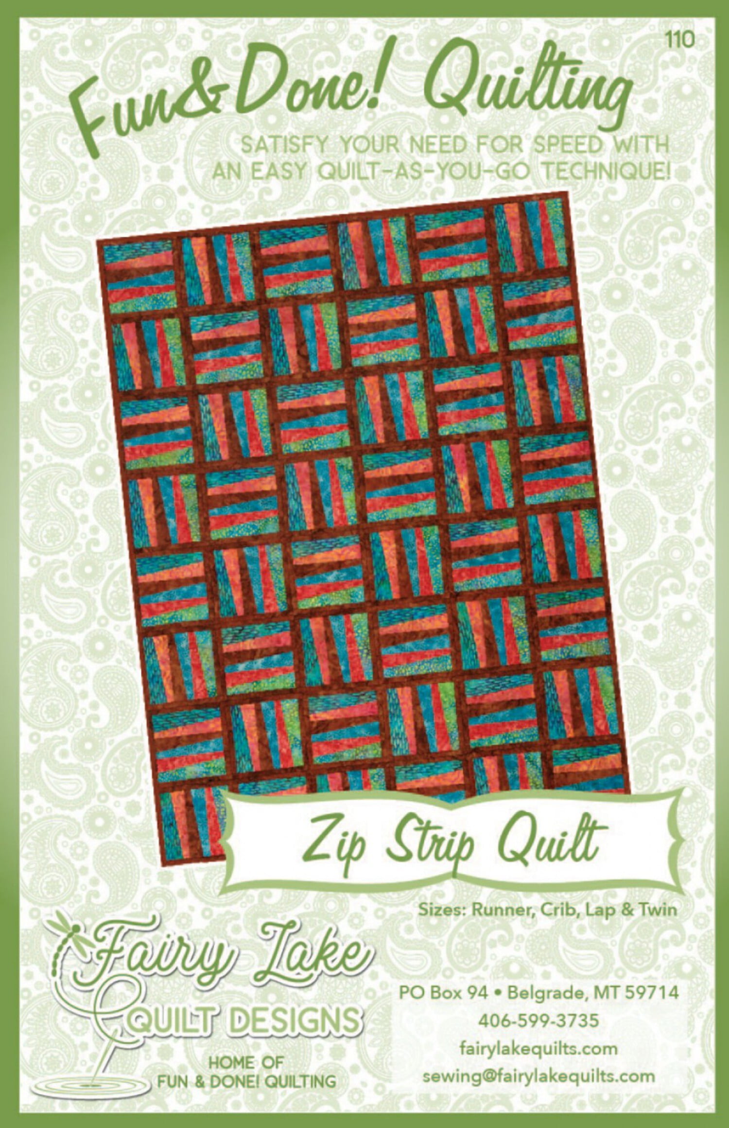 Fun & Done - Zip Strips Quilt Pattern by Fairy Lake Quilt Design ...