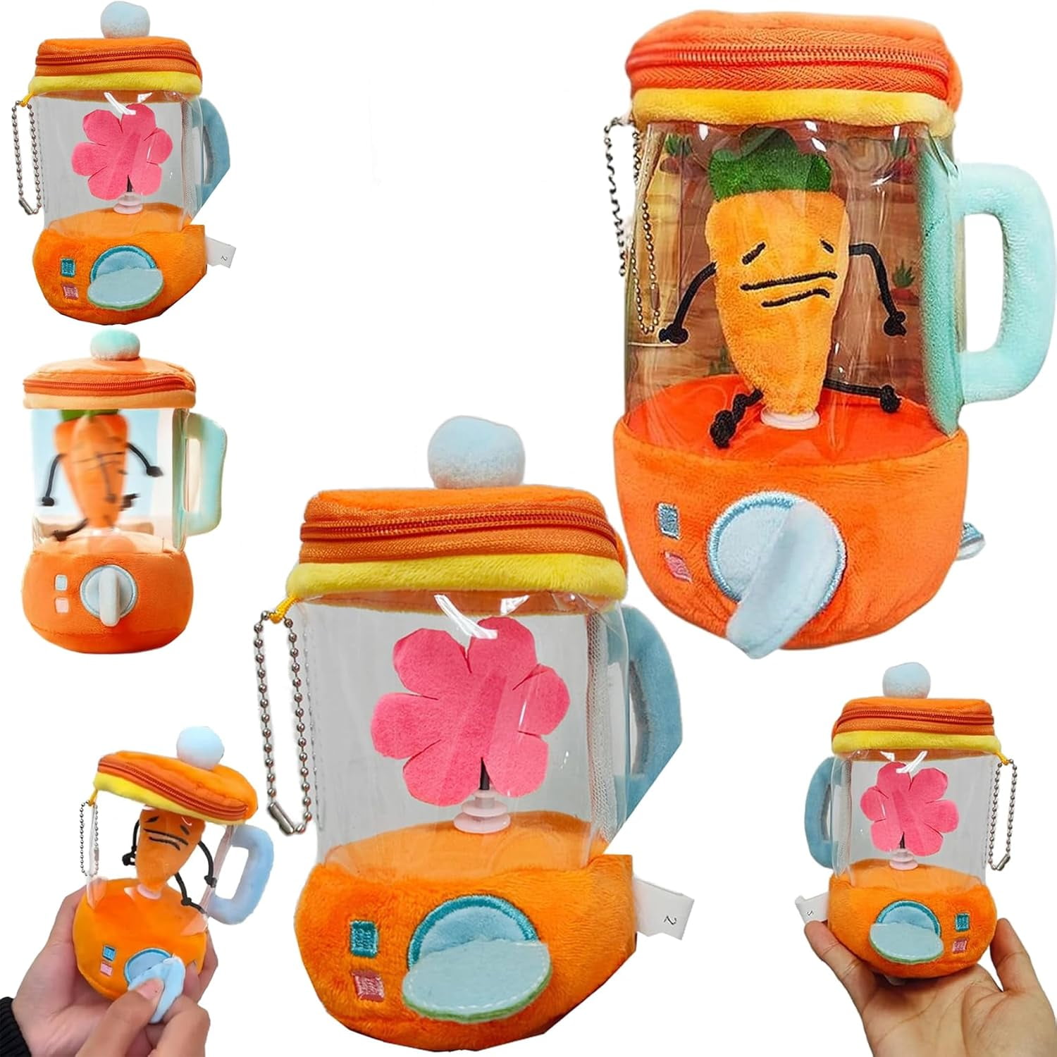 Fun Drawstring Rotating Plush Toy, 6 Inches Carrot Blender Plush, Plush ...