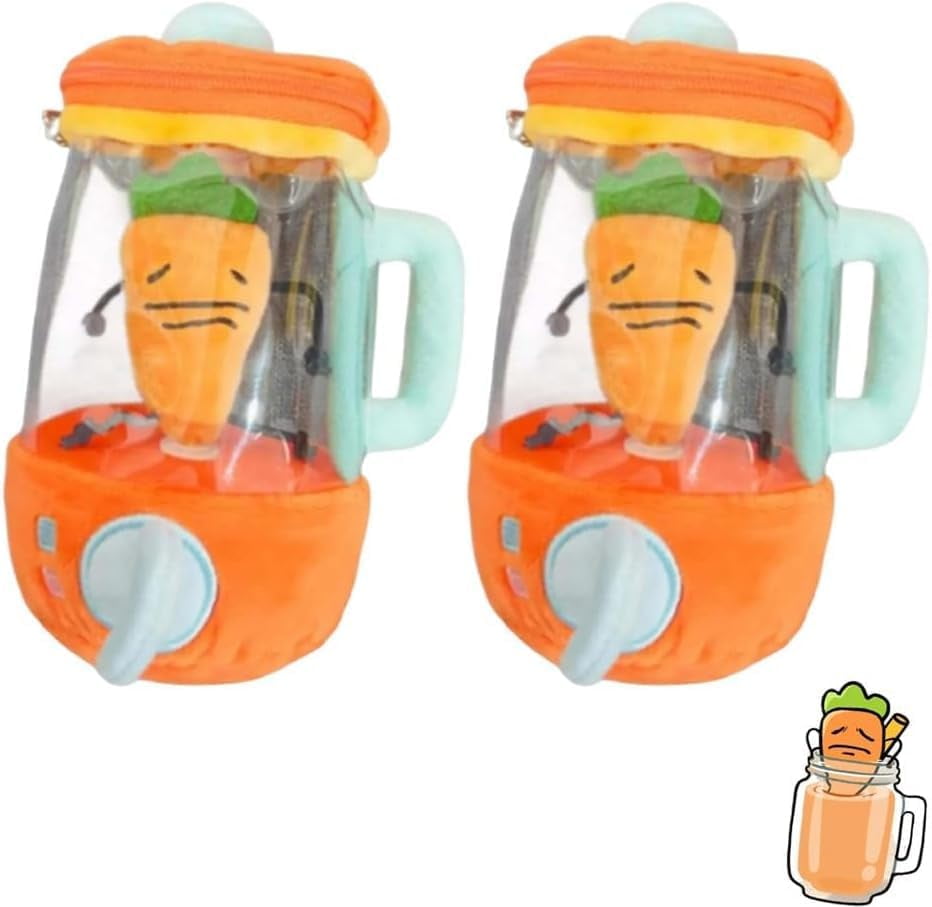 Fun Drawstring Rotating Plush Toy, 6 Inches Carrot Blender Plush, Pull ...