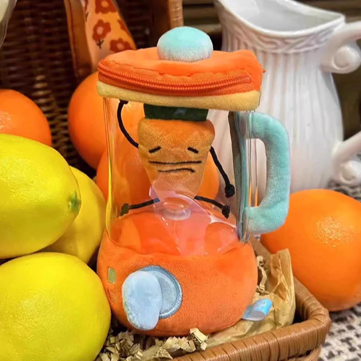 Fun Drawstring Rotating Plush Toy - Plush Carrot Juicer Toy, 6 Inches ...