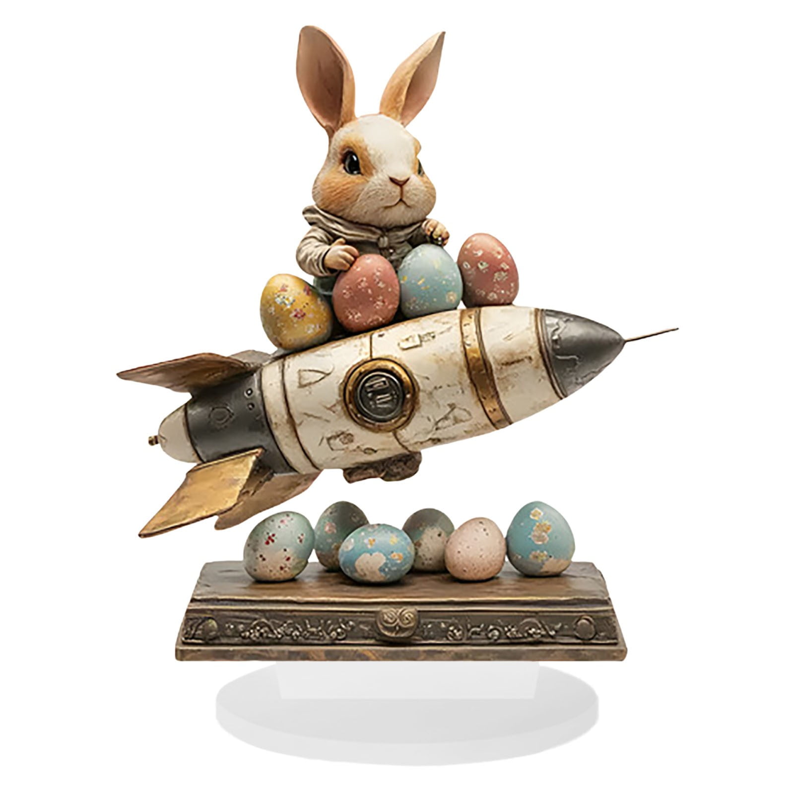 Fun Easter Bunny Decorations Happy Easter Rabbit Eggs Tree 2D Flat ...