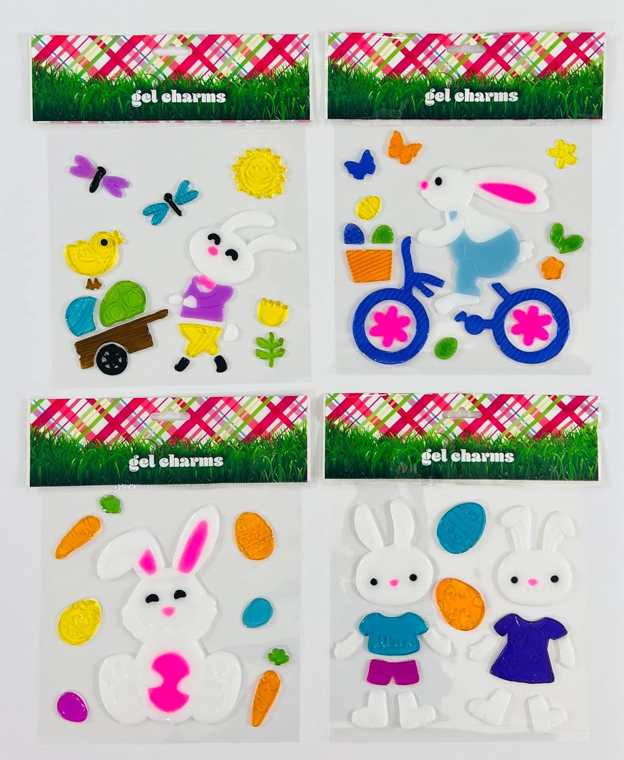 Fun Easter Spring Gel Clings: Variety Of Flowers, Bunny Friends, Chicks ...
