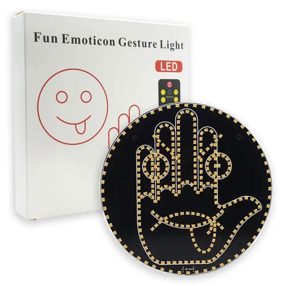 Fun Emoticon Gesture Light with Remote, Facial Expression Light Car LED ...