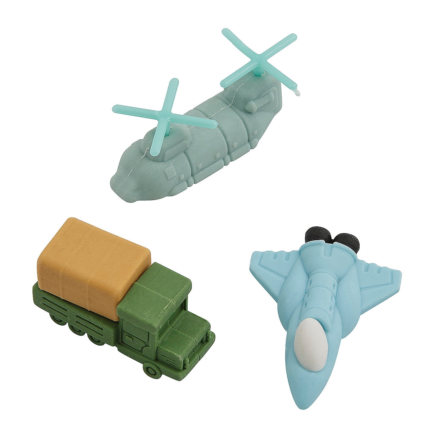 Fun Express 1 1/2" Transportation Vehicle Rubber Erasers - 24 Pieces ...