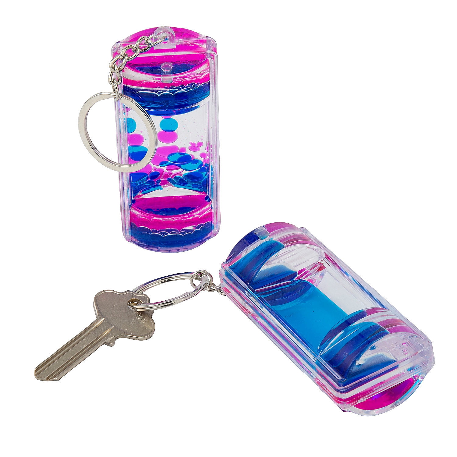 Fun Express 1 1/2" x 3" Sensory Liquid Bubbler Plastic Keychains - 12 ...