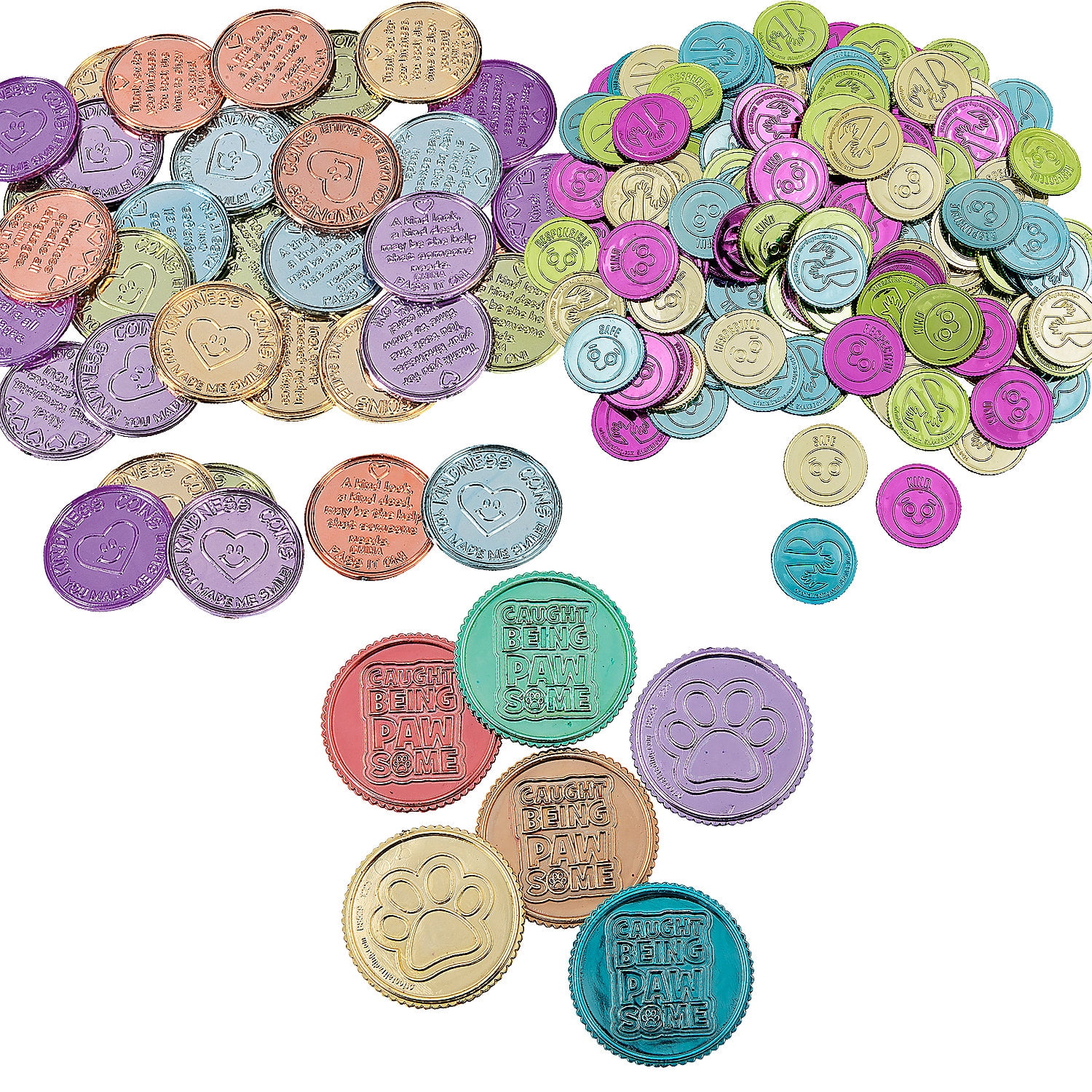 Fun Express 1 1/4" – 1 1/2" Bulk Motivational School Reward Coin ...