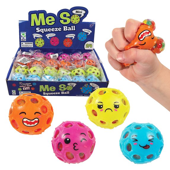 Fun Express 1 3/4" Mini Bright Colors Me So Vinyl Gel Bead Squeeze ...