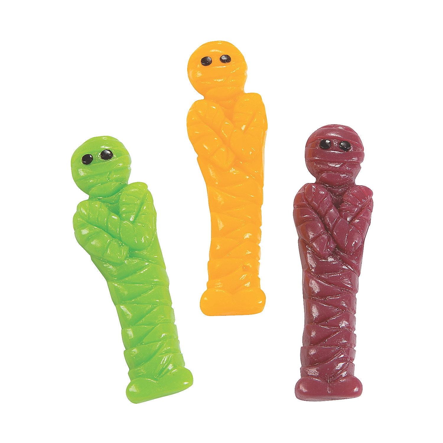 Fun Express 1 lb. Mummies Green, Yellow & Purple Fruit Gummy Candy - 46 ...