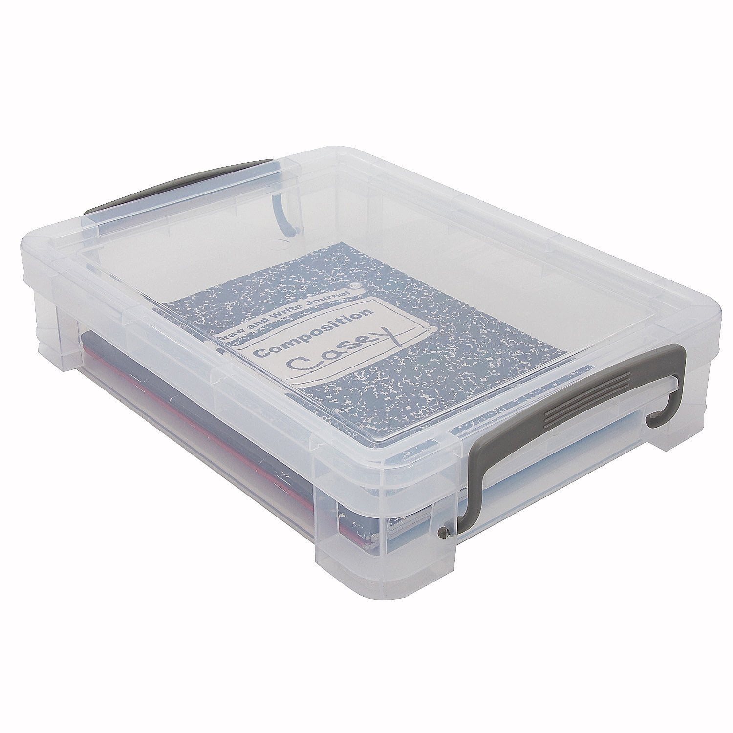 Fun Express 10 1/4" x 14 1/4" Clear Plastic Classroom Storage Bin with ...