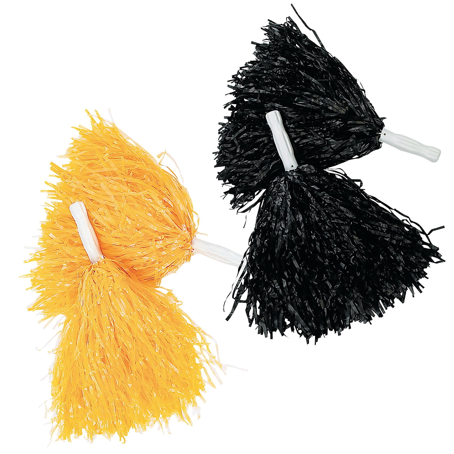 Fun Express 10" Black & Gold Team Spirit Cheer Pom-Poms Set - Walmart.com