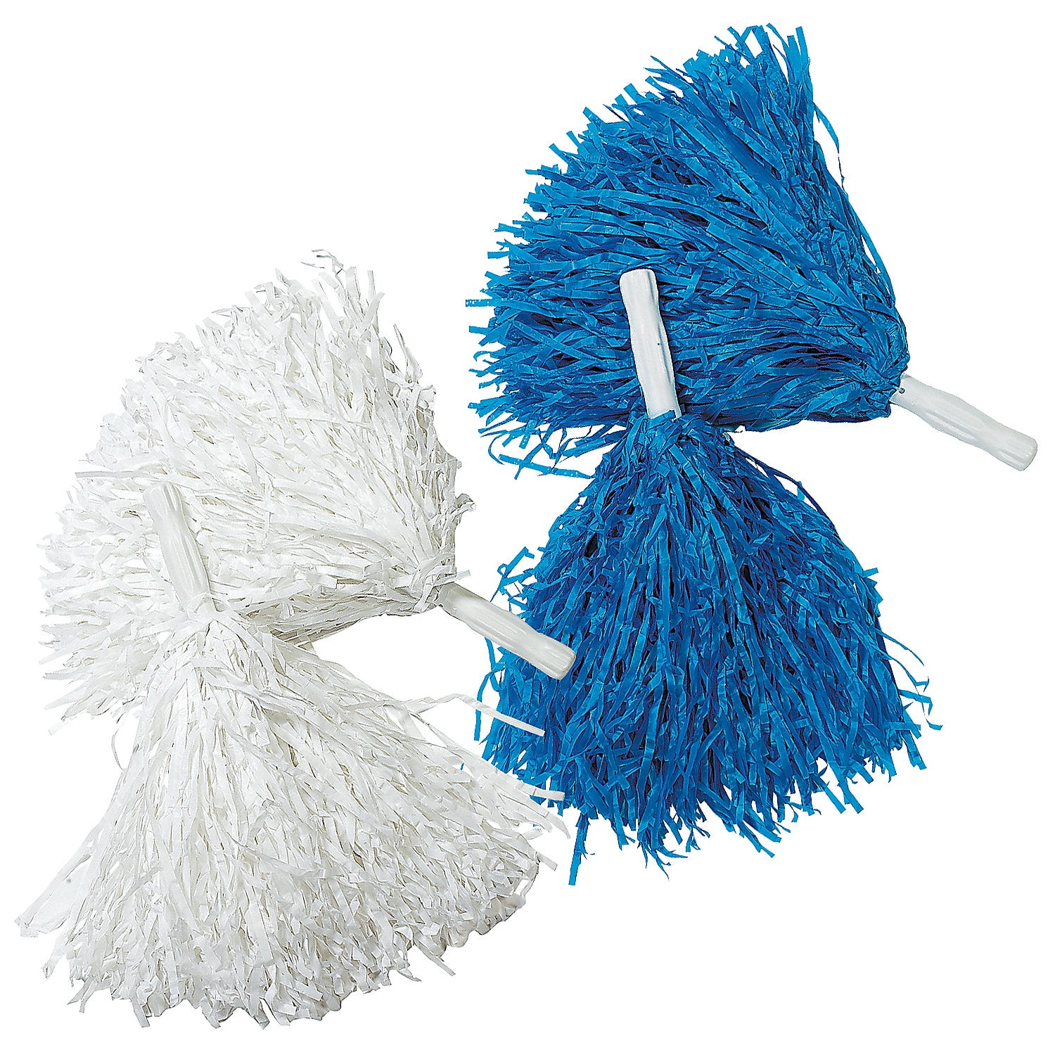 Fun Express 10" Blue & White Team Spirit Cheer Pom-Poms Set - 24 Pieces ...