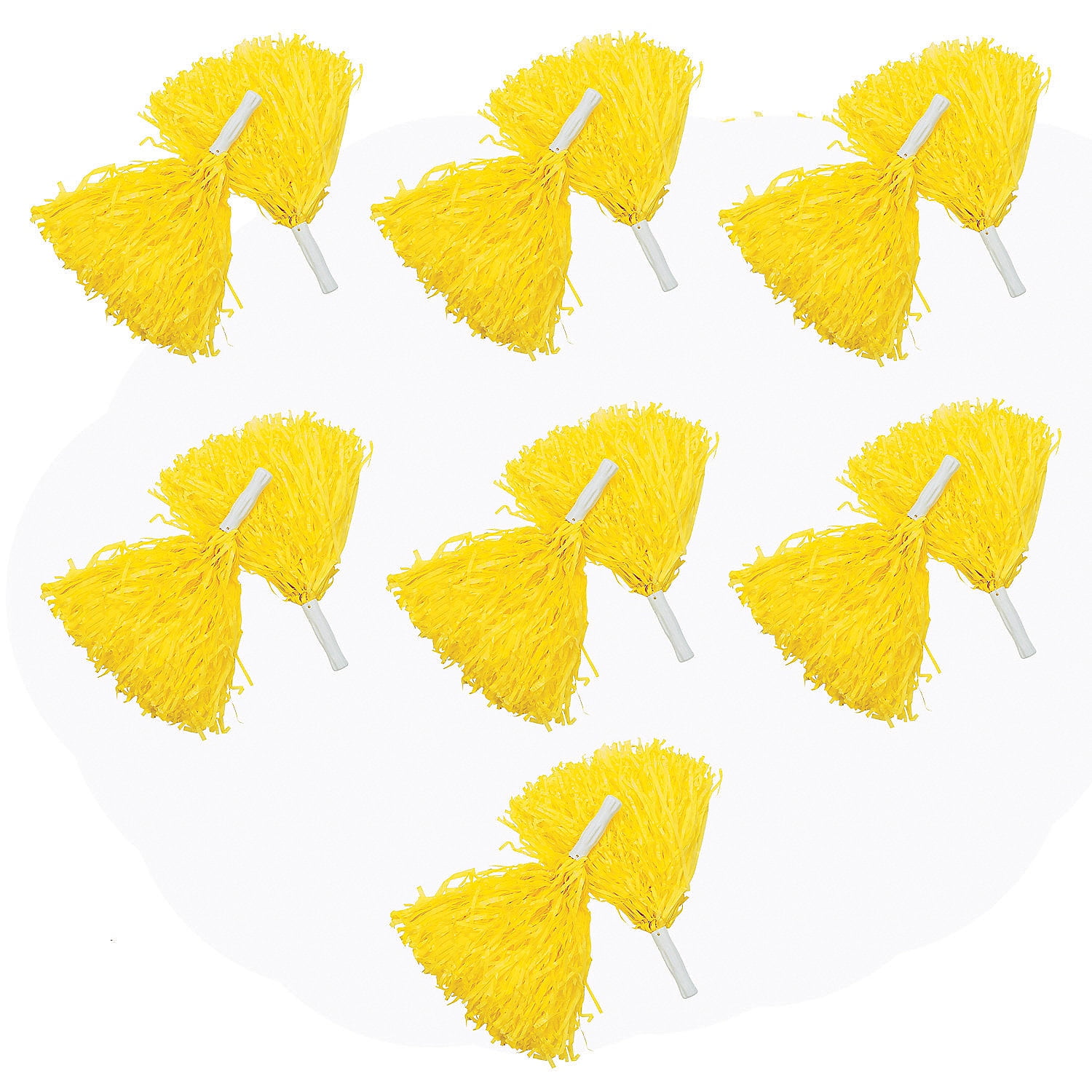 Fun Express 10" Bulk 144 Pieces Yellow Team Spirit Cheer Plastic Pom ...