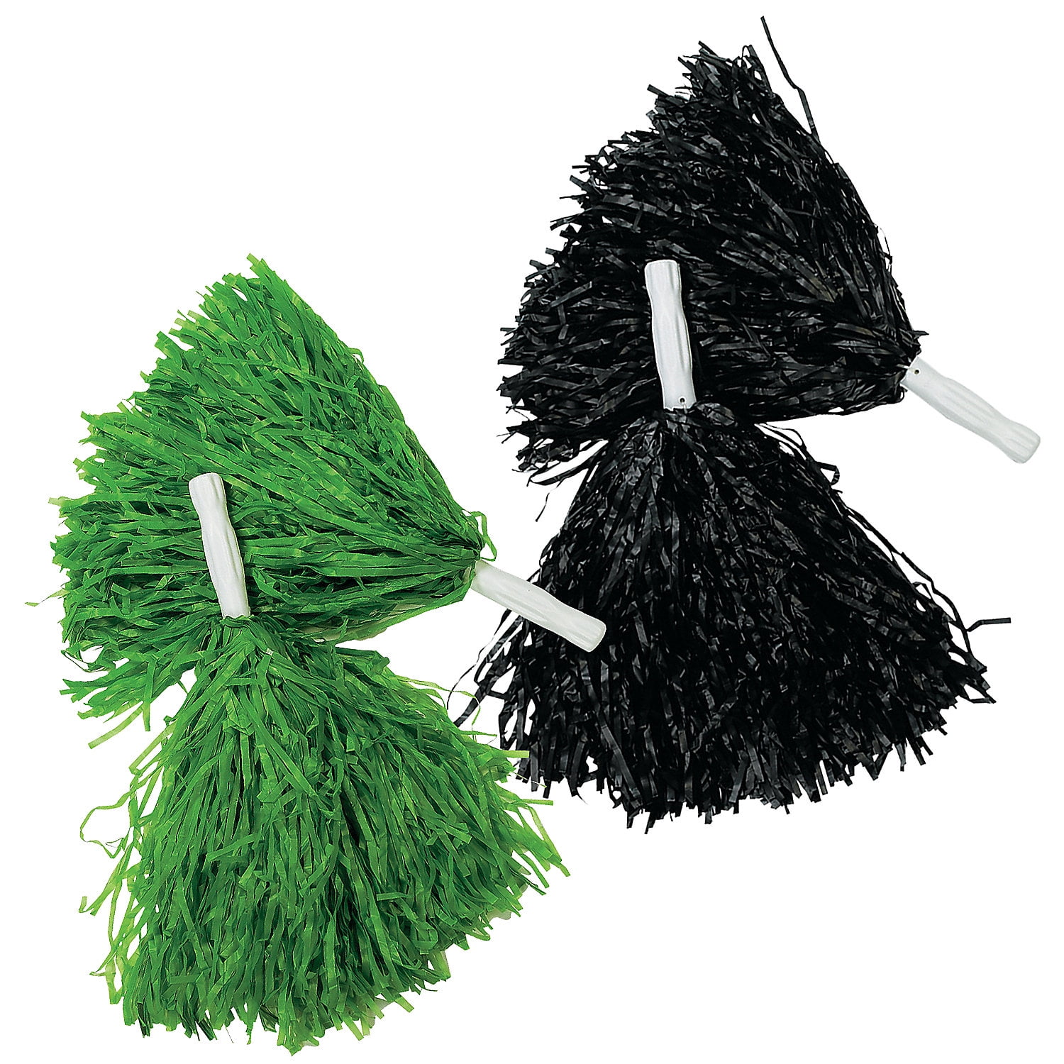 Fun Express 10" Green & Black Team Spirit Cheer Pom-Poms Set - 24 ...