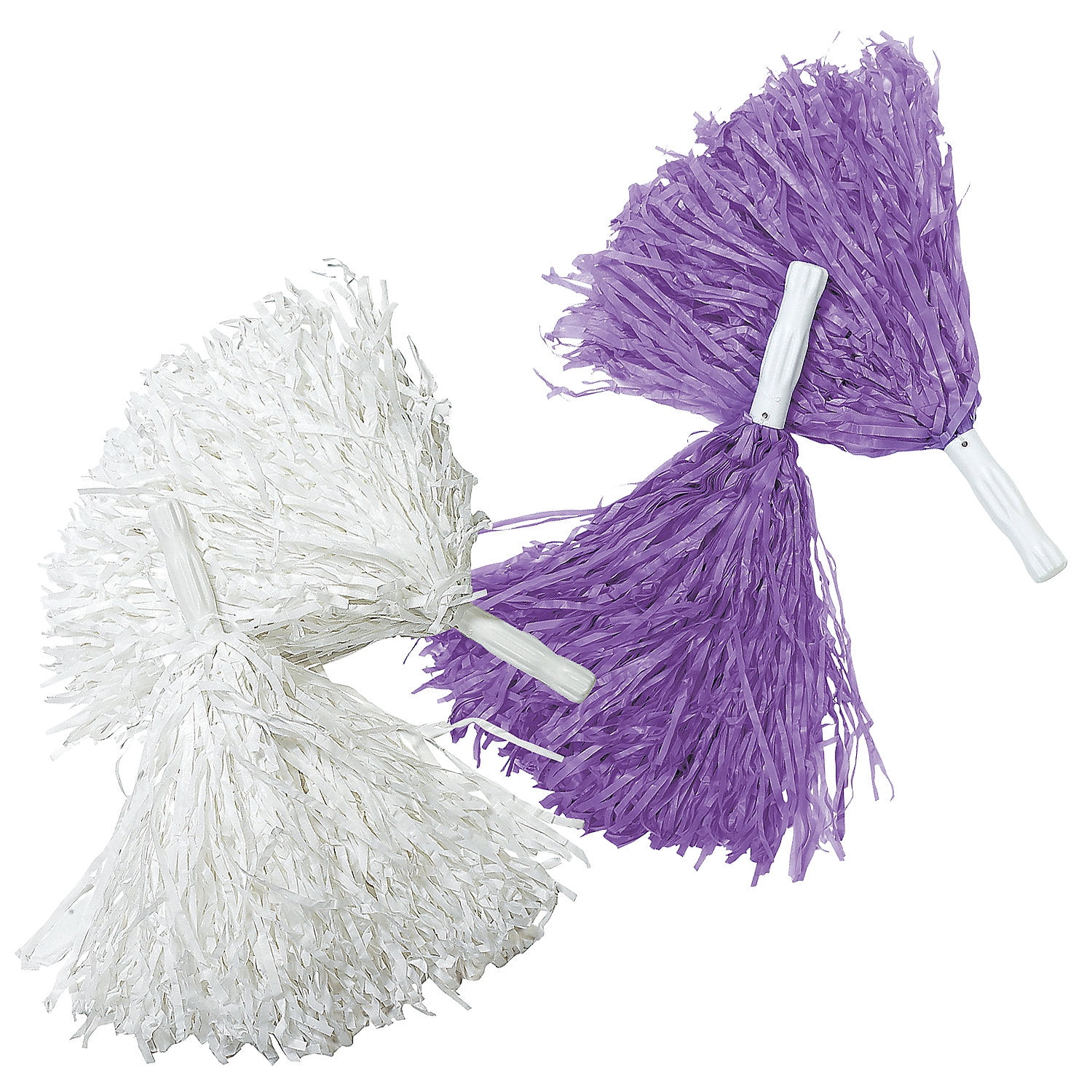 Fun Express 10" Purple & White Team Spirit Cheer Pom-Poms Set - 24 ...