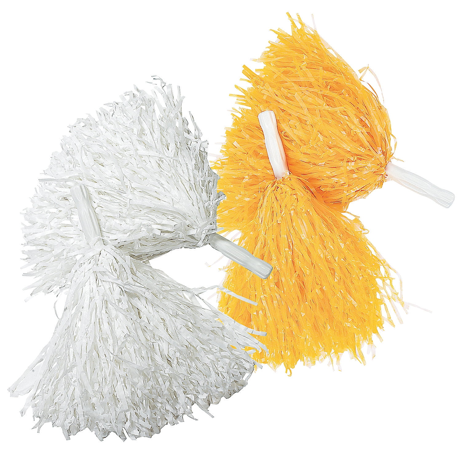 Fun Express 10" White & Gold Team Spirit Cheer Pom-Poms Set - 24 Pieces ...