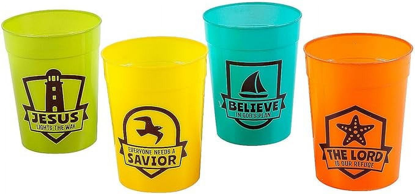 Fun Express 10 oz. Rocky Beach VBS Reusable Plastic Cups - 12 Ct ...
