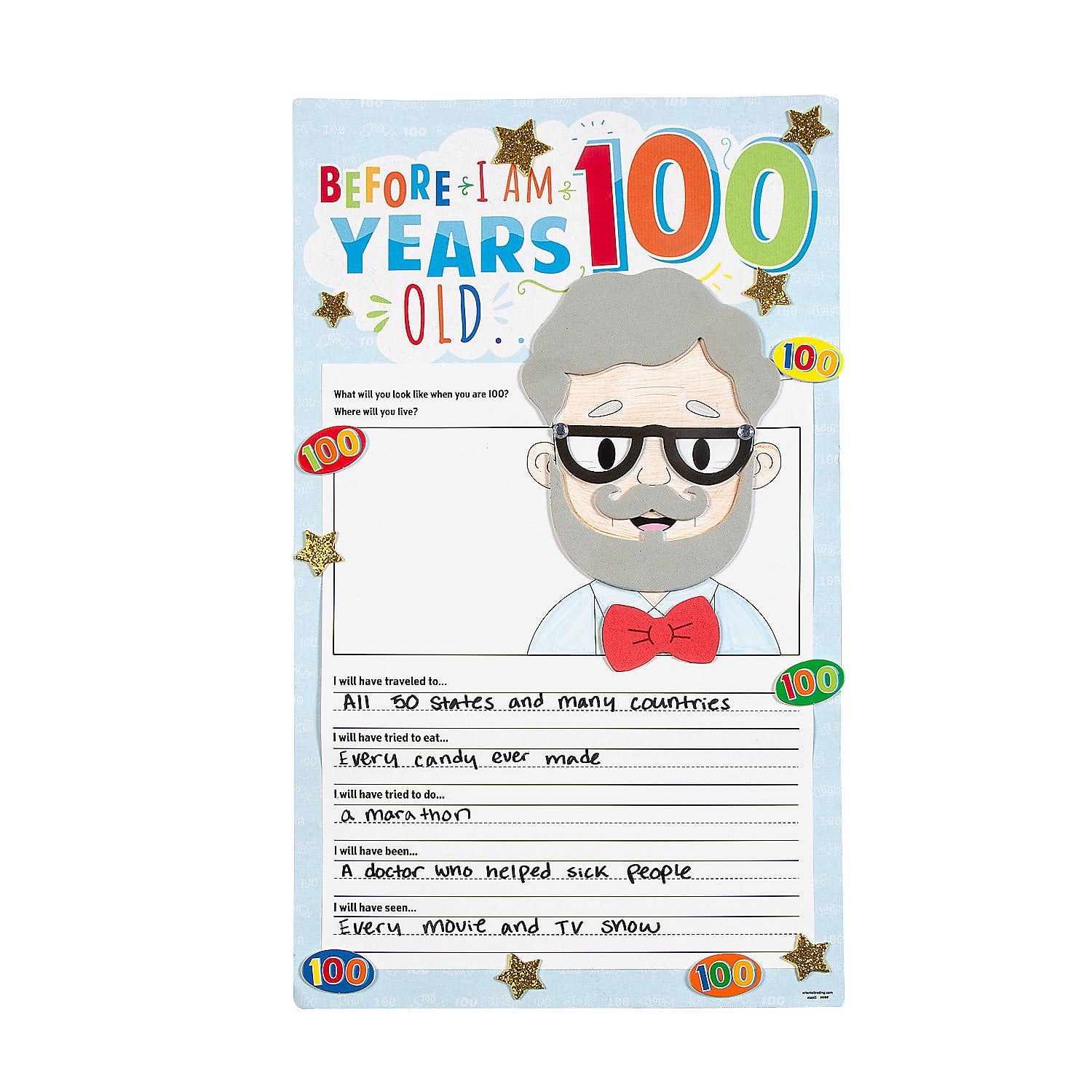 Fun Express 100th Day Before I Am 100 Years Old Writing Prompt Craft ...