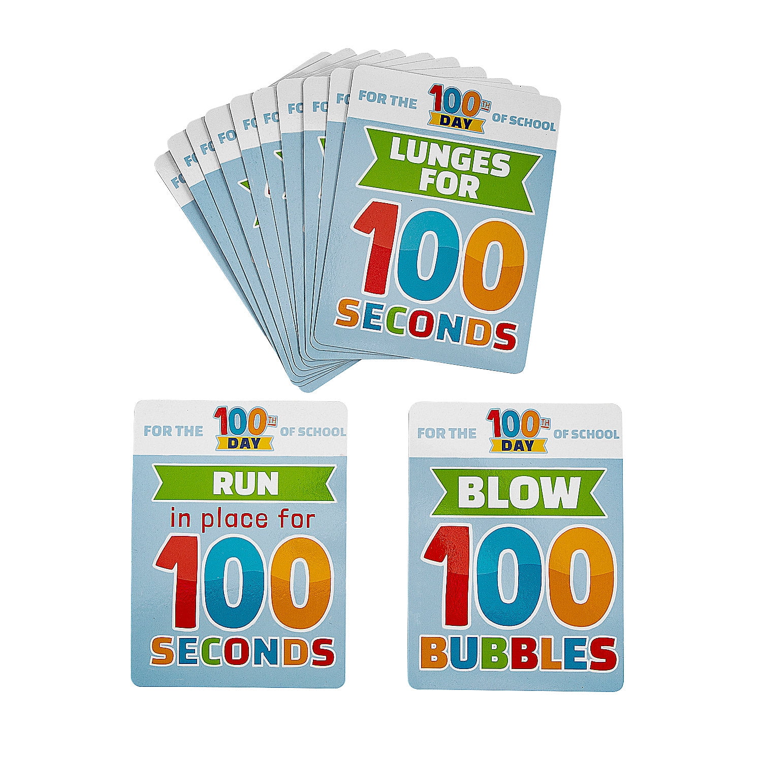 Fun Express 100th Day of School Activity Prompt Cards 12 Pieces ...