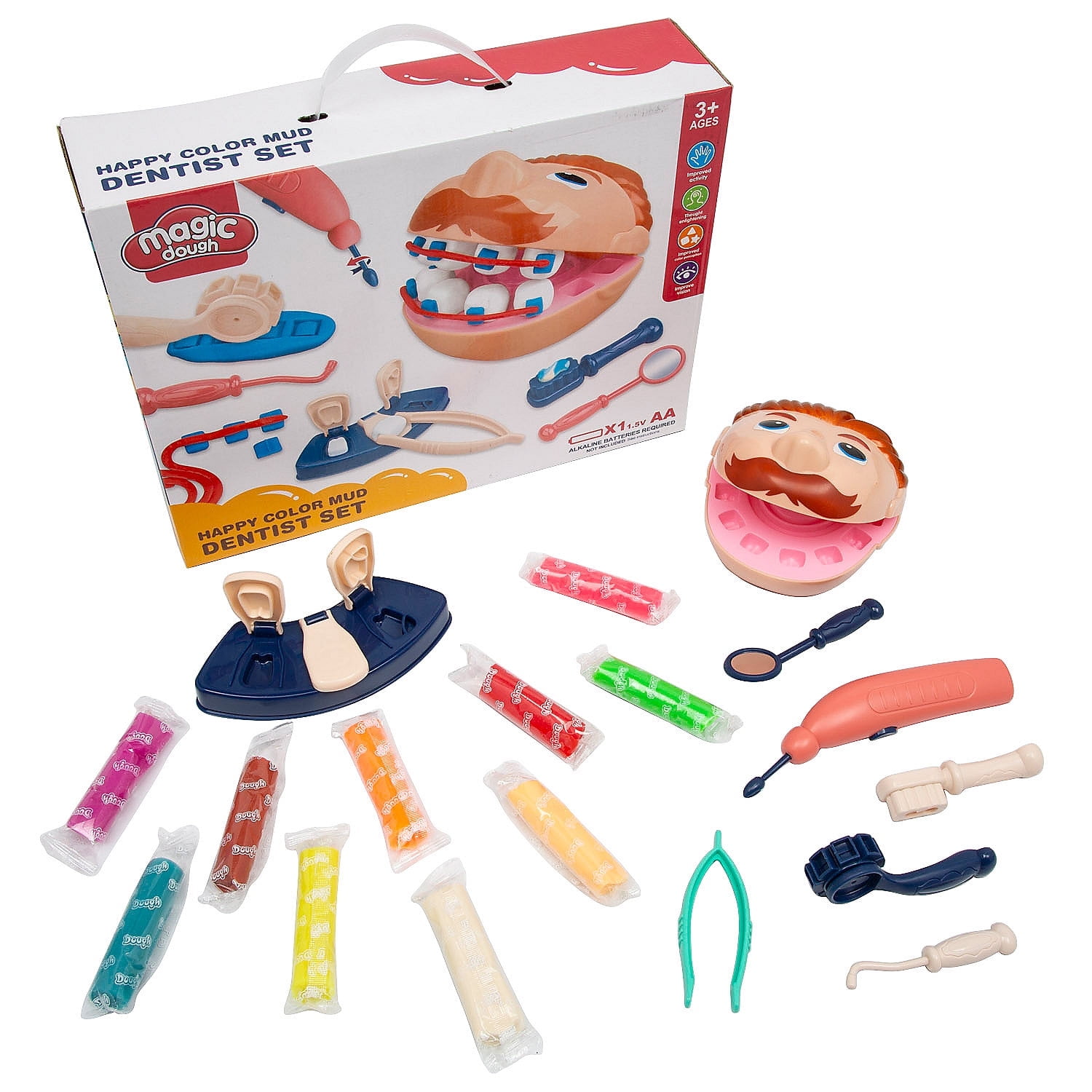 Fun Express 11 3/4" x 10 1/4" Pretend Play Dentist Clay Dough Toy Play ...