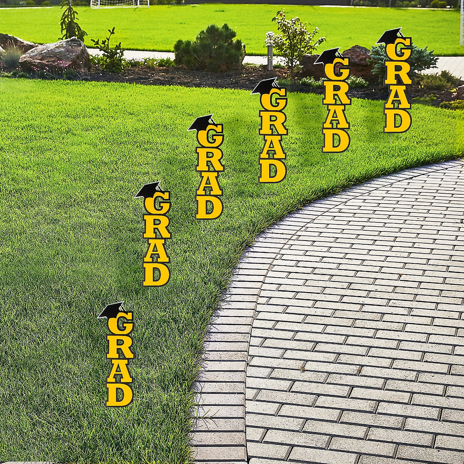 Fun Express 11" x 30" Bulk 6 Pieces Yellow Grad Vertical Yard Signs ...