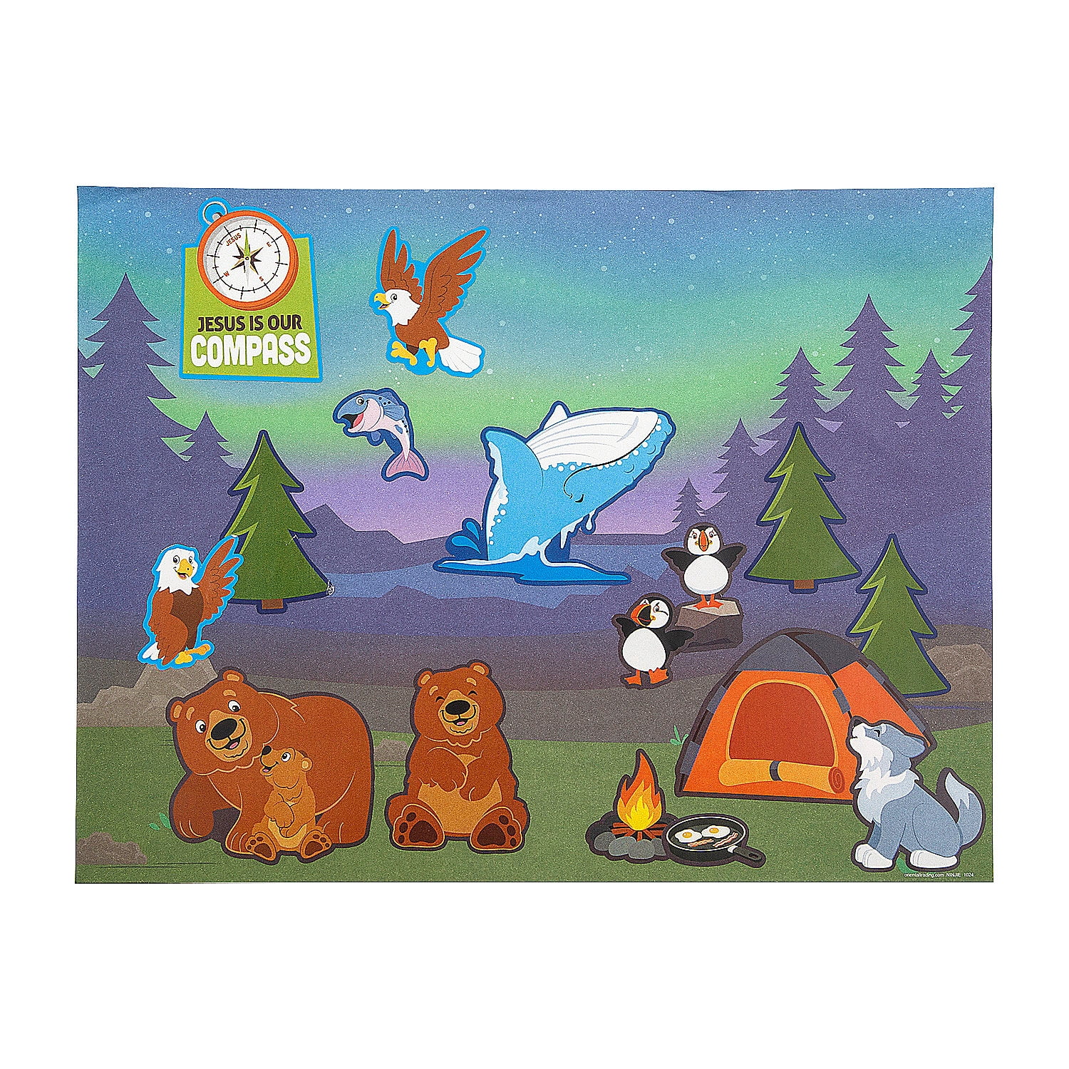Fun Express 11" x 8 1/2" Great North VBS Wilderness Sticker Scenes - 12 ...