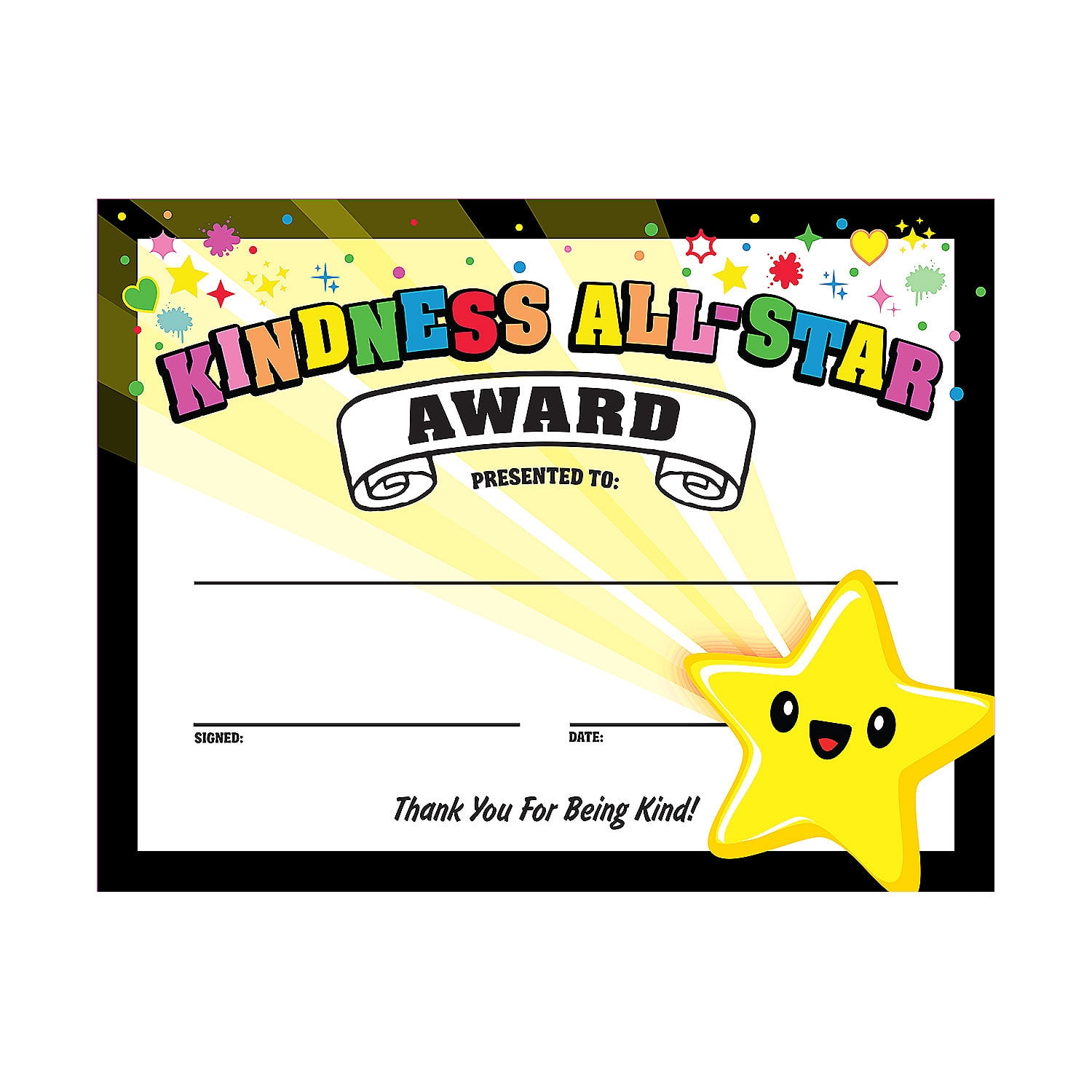 Fun Express 11" x 8 1/2" Social Emotional Learning Kindness Award ...
