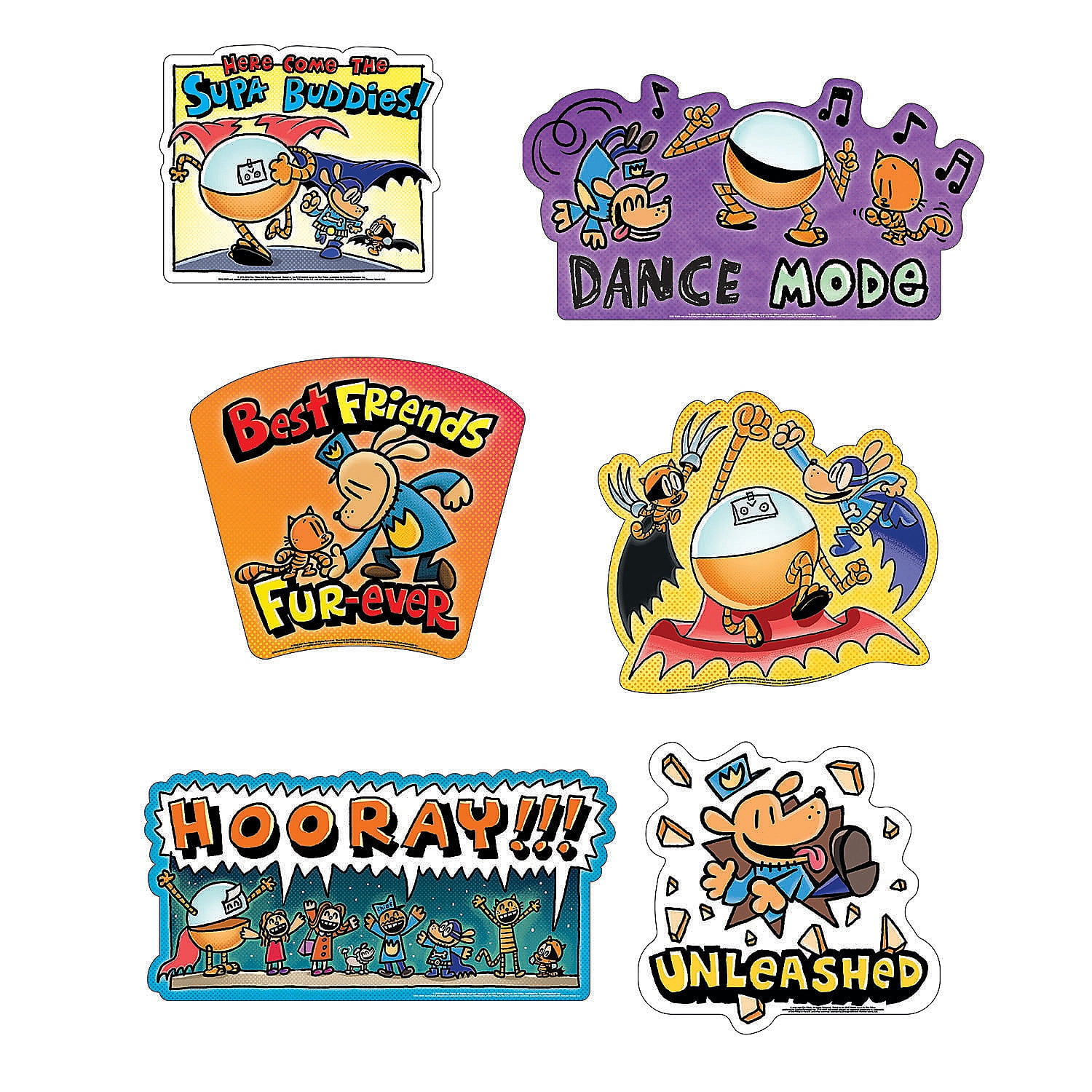 12 1/4" – 16" Dog ManTM Characters Supa Buddies Wall Cutouts - 6 Pc ...