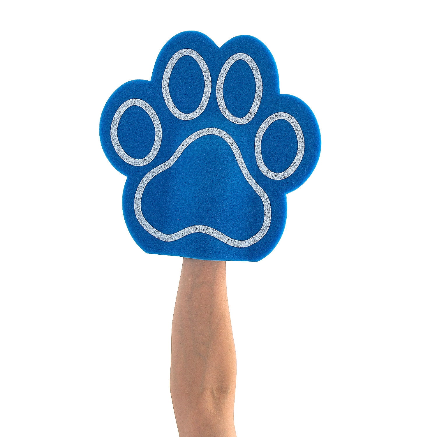 Fun Express 12 3/4" x 12 3/4" Blue Paw Print Team Spirit Foam Hands ...