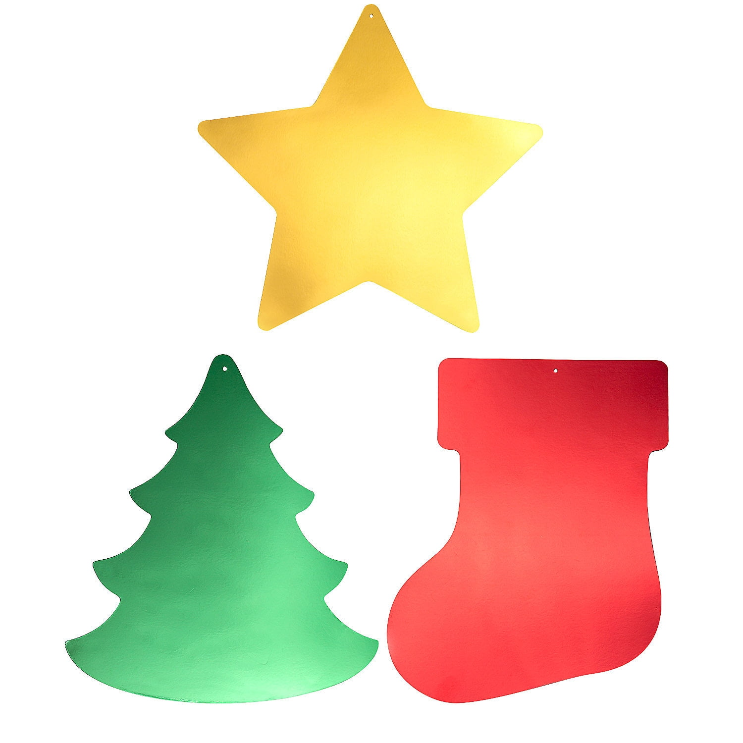 Fun Express 12" Christmas Foil Cutouts - 12 Pc - Walmart.com