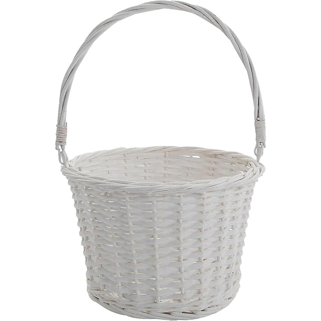 Fun Express 12 Inch White Wooden Easter Basket, Durable and Elegant ...