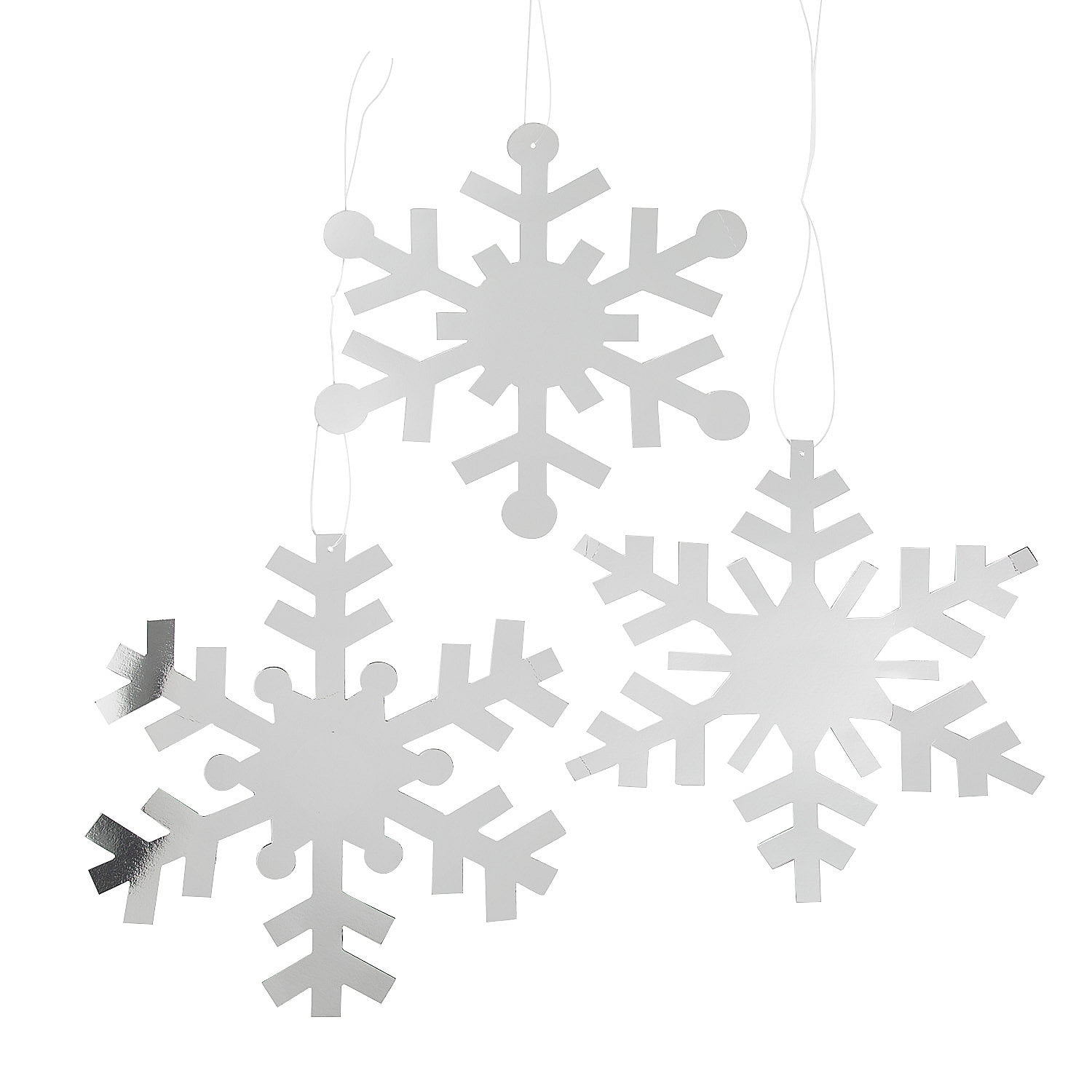 Fun Express 12" Metallic Snowflake Foil Cutouts - 12 Pc - Walmart.com