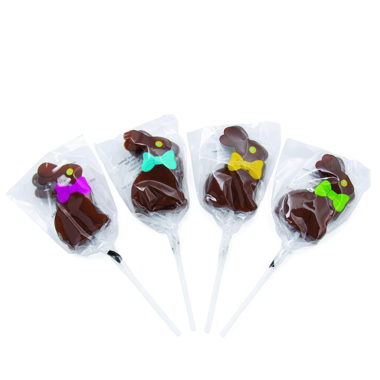 Fun Express 12 Pieces Chocolate Bunny Character Suckers, Edibles ...
