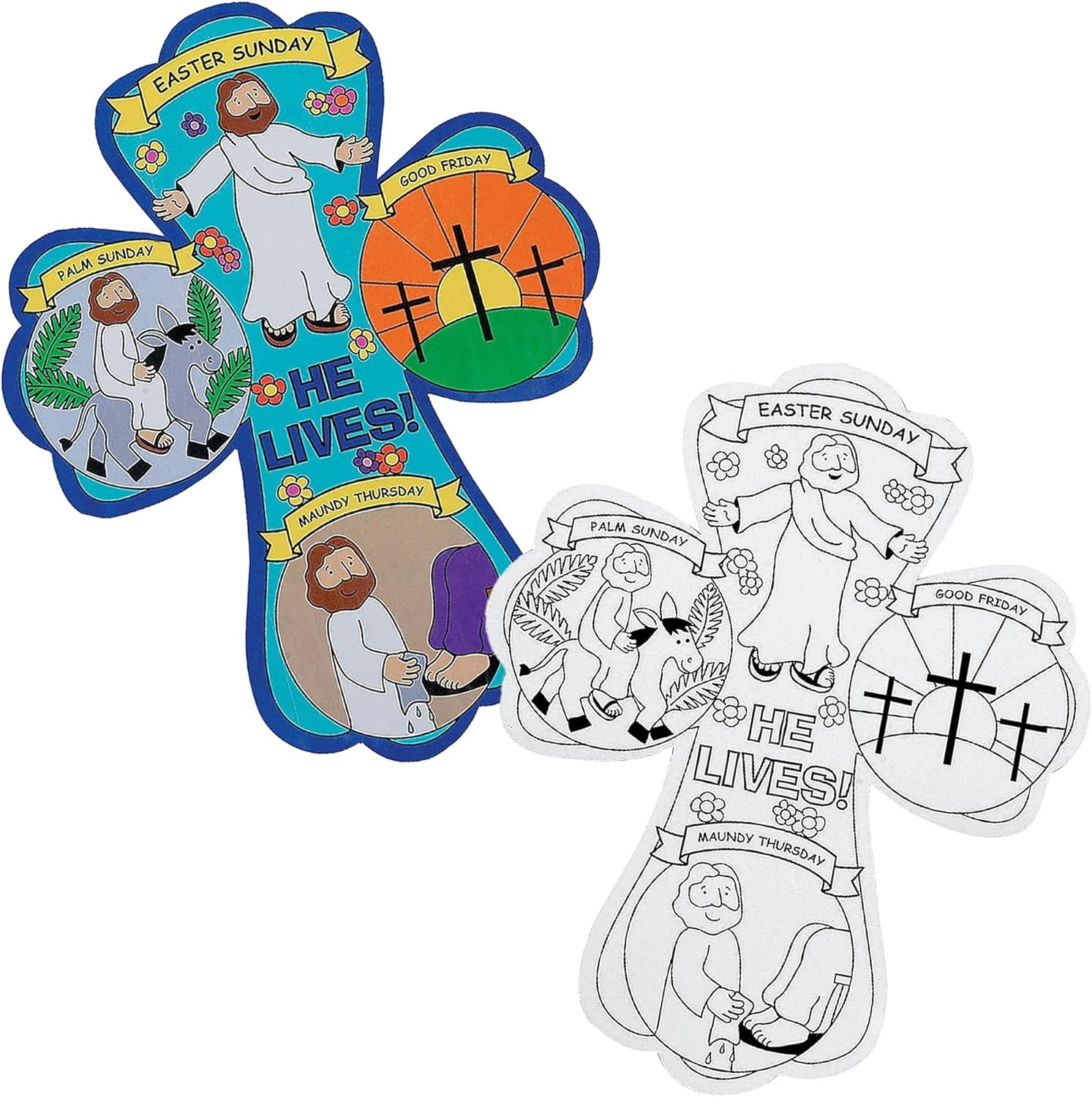 Fun Express 12 Pieces Color Your Own Holy Week Crosses, Craft Kits ...