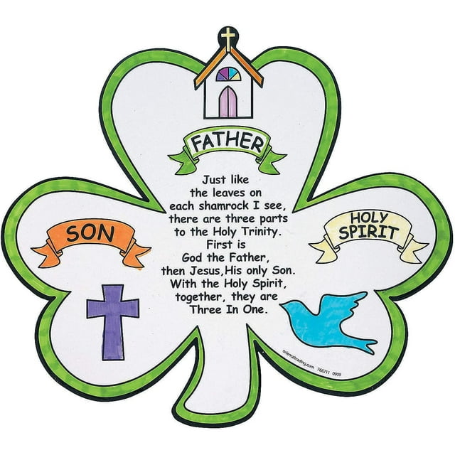 Fun Express 12 Pieces Color Your Own Shamrock Trinity Cut Out, Crafts ...