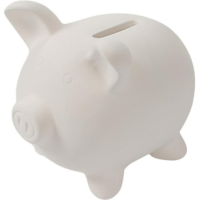 Fun Express 12 Pieces Do It Yourself Unglazed Ceramic Piggy Banks ...